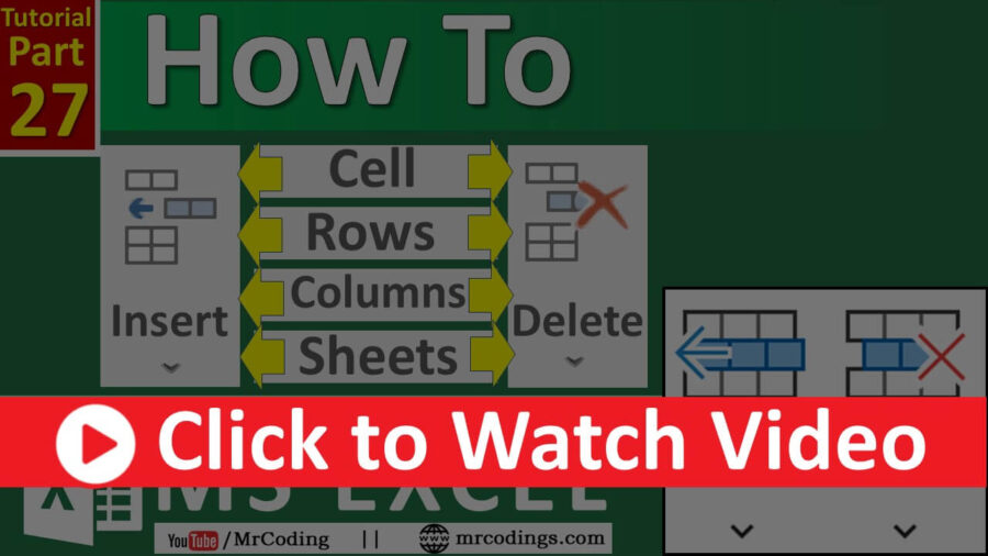 Ms Excel 27 Excel Insert And Delete Option Insert Or Delete Cell Row